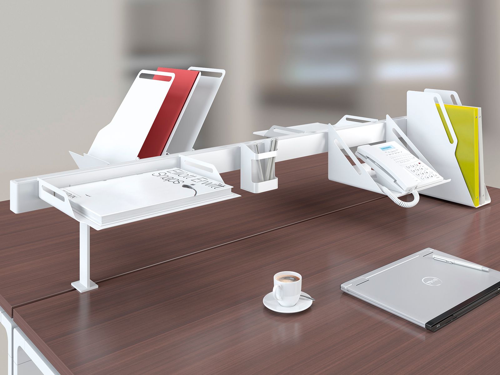 NEW WAVE Powder coated steel desk set By Manade | design Emmanuel Gallina