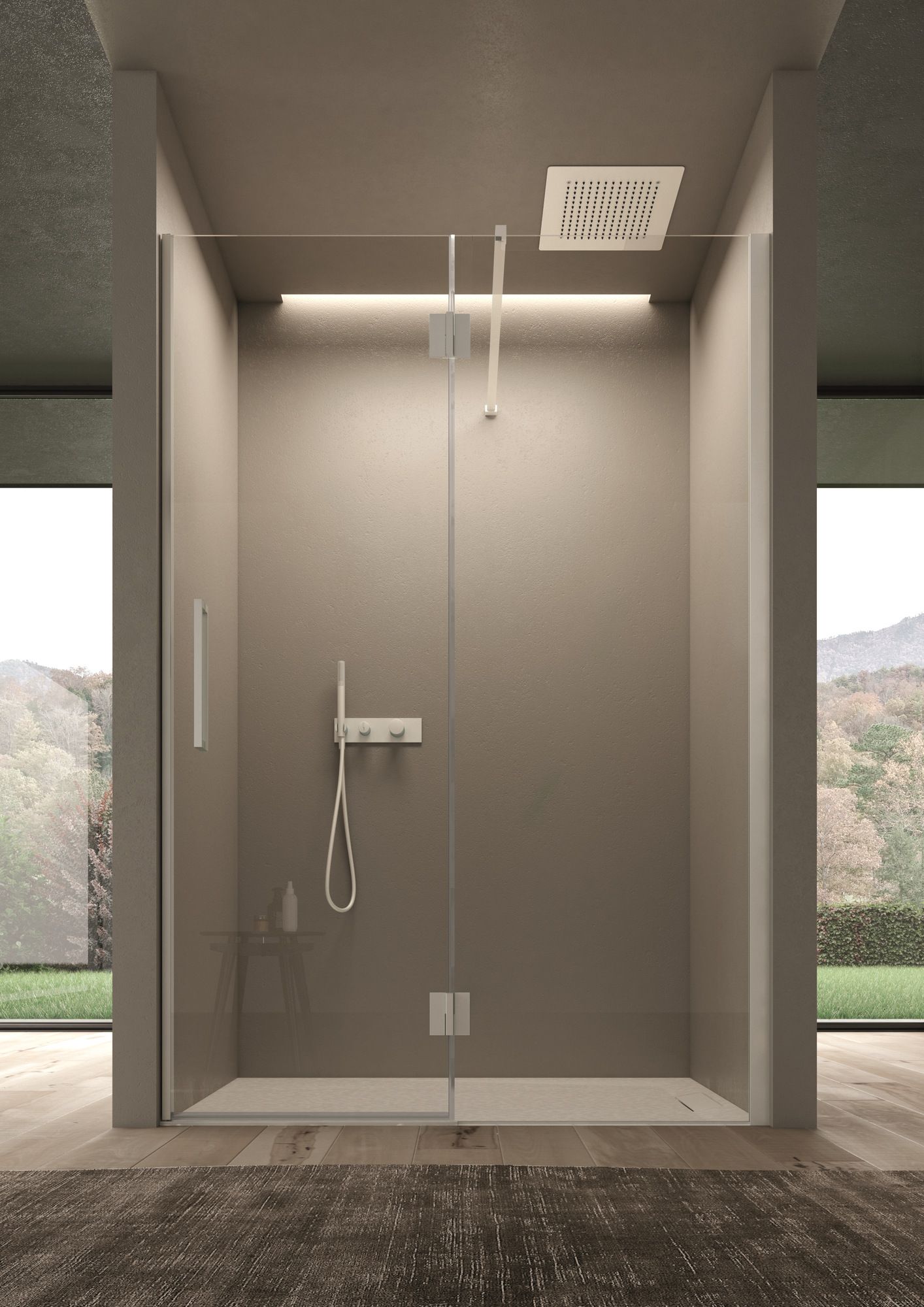 EASY Cabina de ducha en nicho rectangulares con puerta batiente By DISENIA