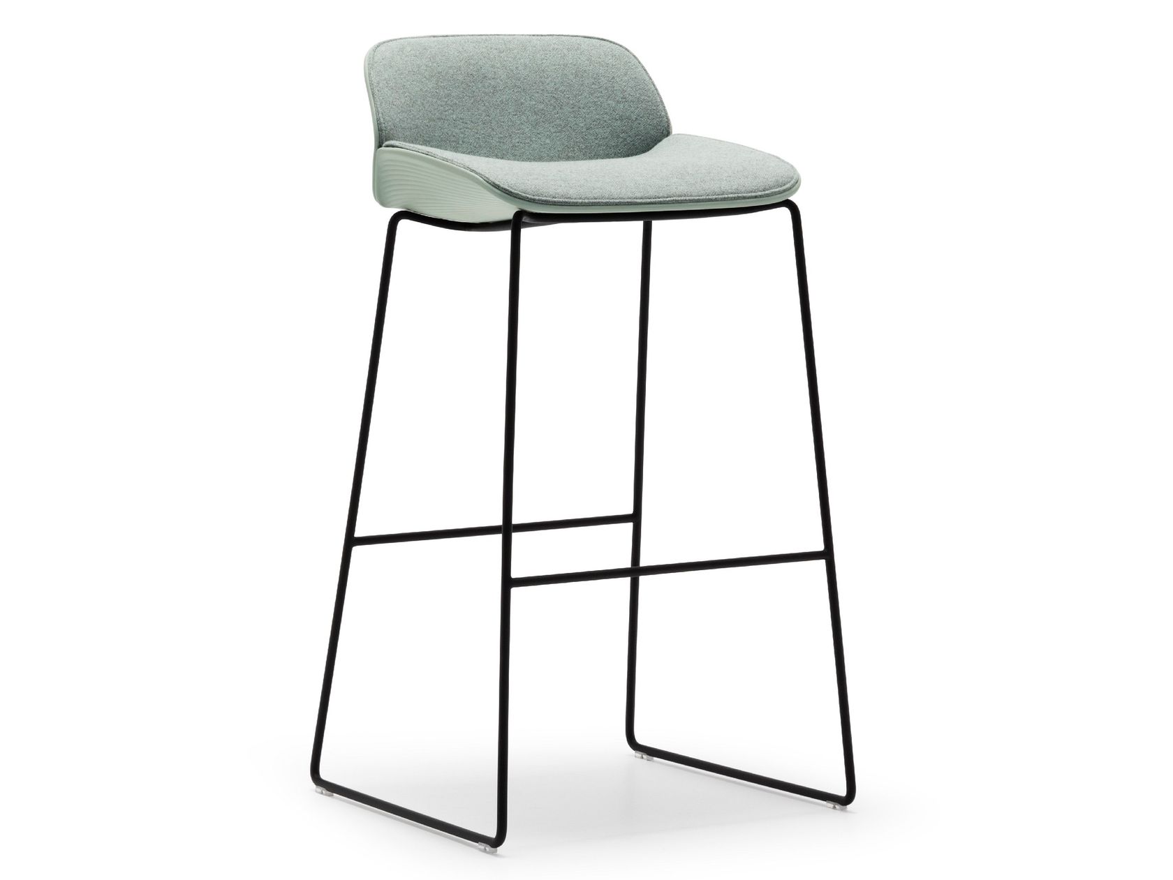 High sled base stool with back NUEZ BQ2781 Nuez Collection By Andreu ...