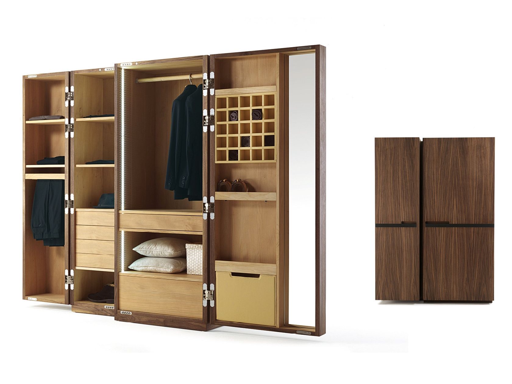 Armadio in listellare e legno massello con ante a battente NUIT By Riva ...