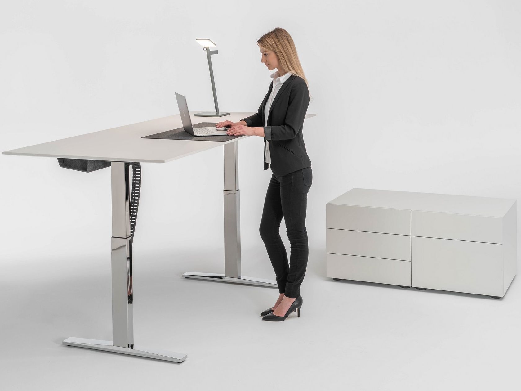 UPSITE Height-adjustable rectangular office desk By RENZ