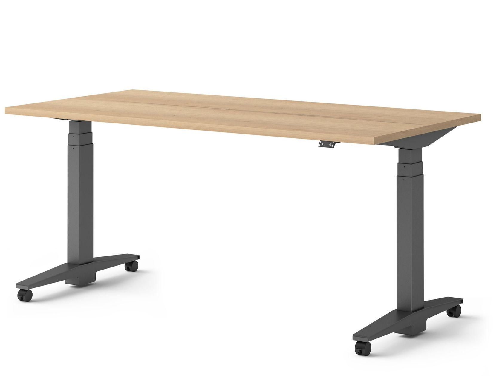 RATIO Height-adjustable workstation desk with casters By Herman Miller