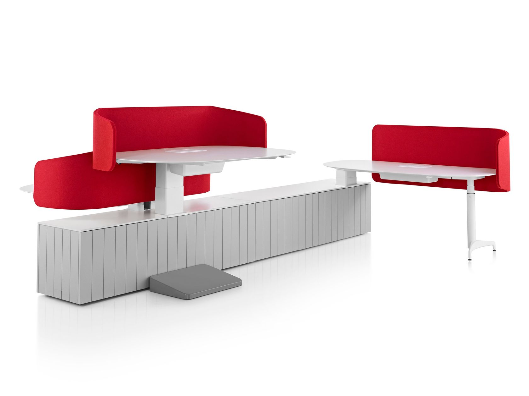 Height-adjustable sectional office desk with shelves LOCALE | Office ...