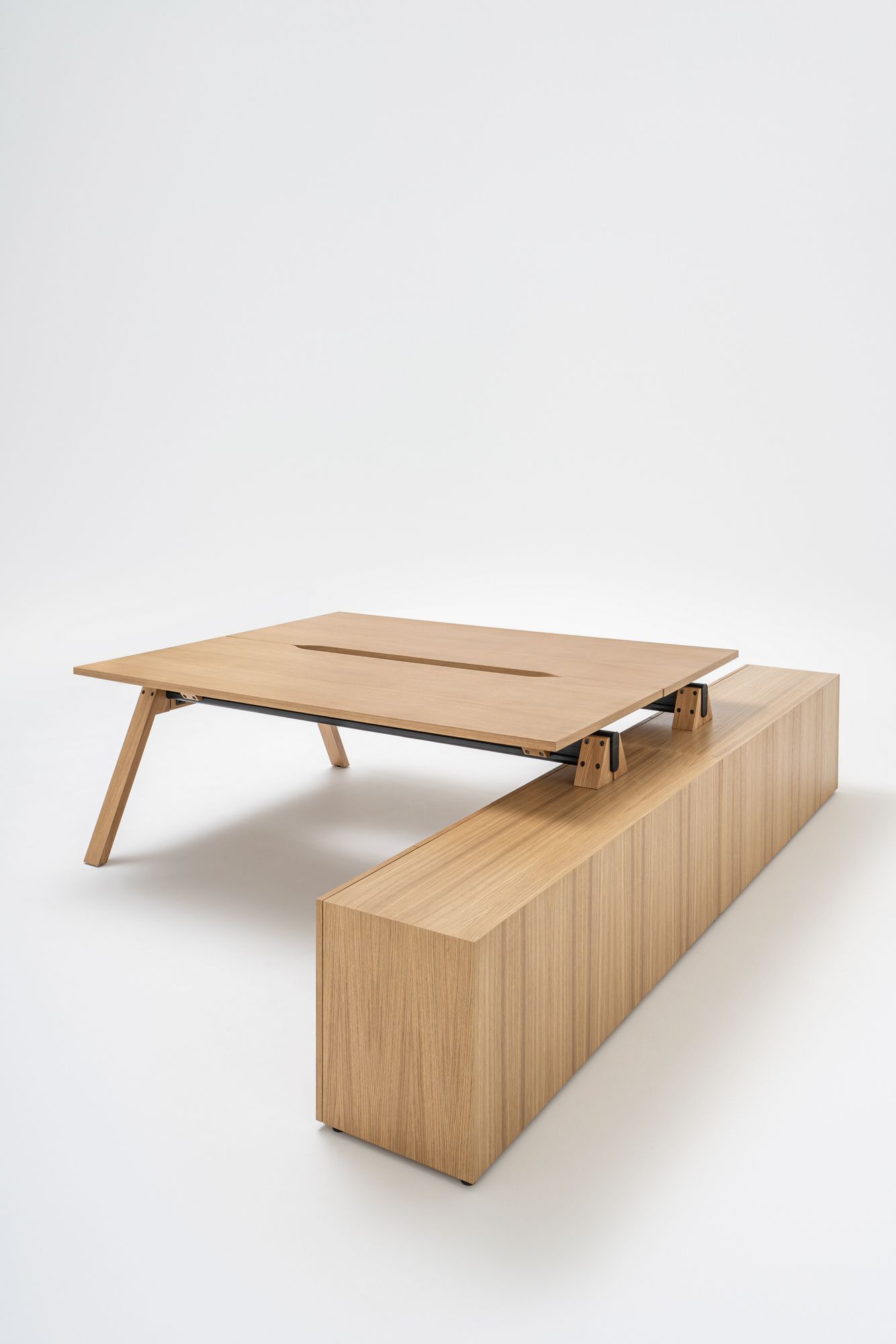 VIGA Sectional multiple wooden office desk with shelves By MDD | design ...