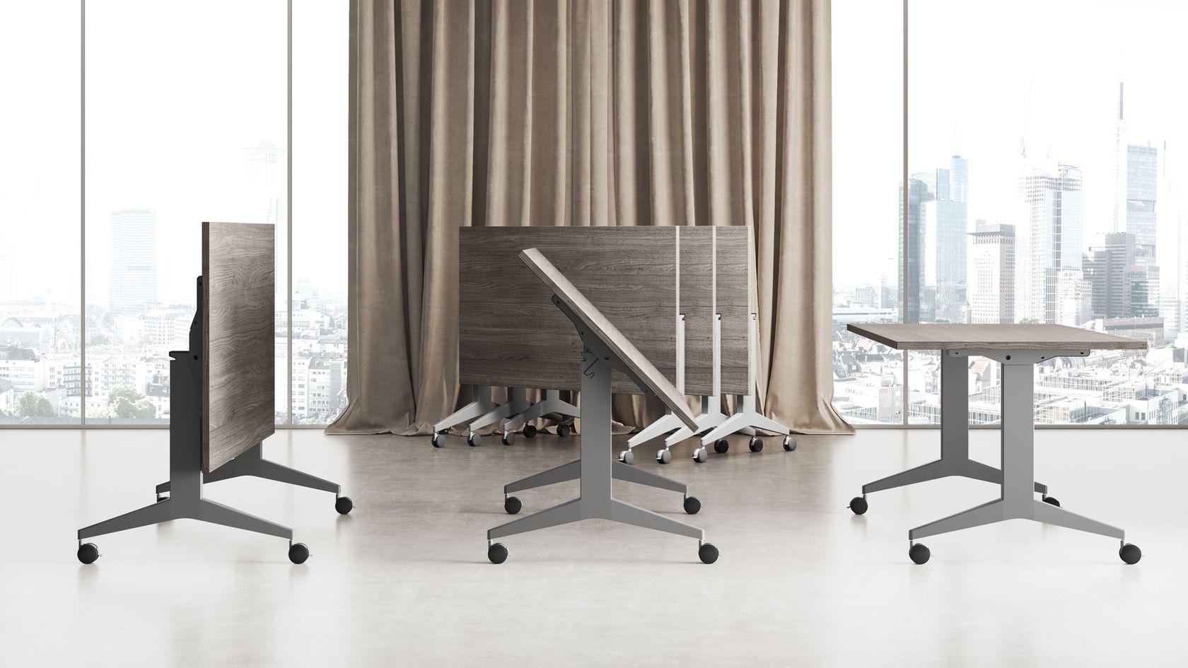 OYO | Office desk with casters Oyo Collection By Las Mobili