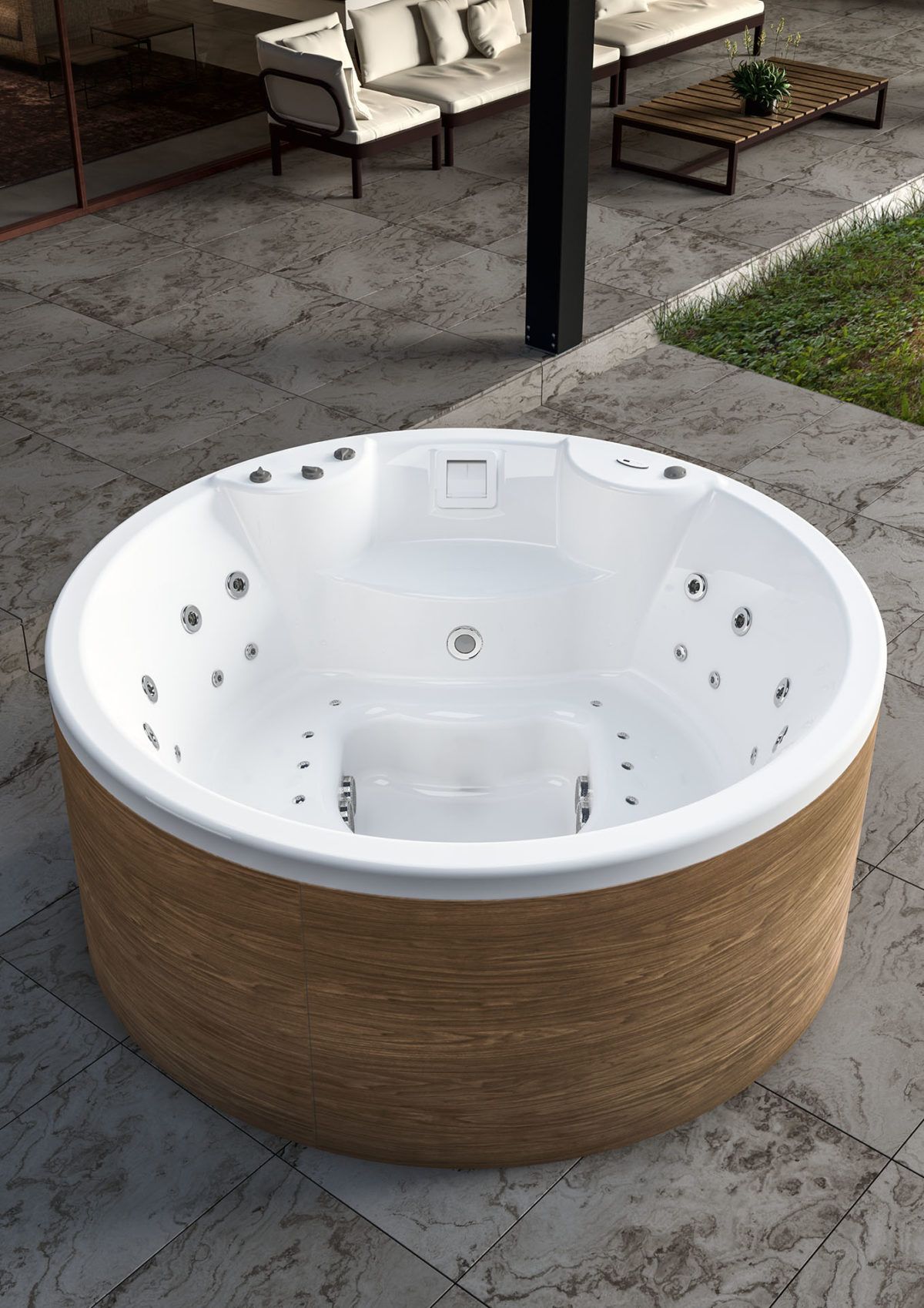 Round hydromassage hot tub 7-seats PACIFIC By Albatros
