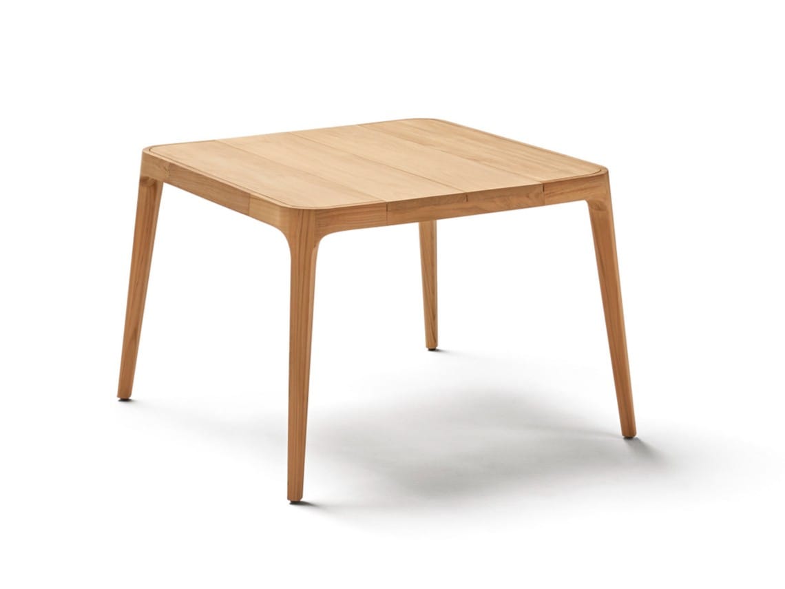 PARALEL Square teak garden table By POINT | design Gabriel Teixidó