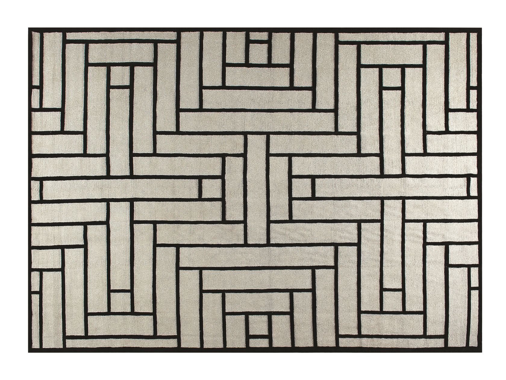 Tapis fait main rectangulaire à motifs géométriques PARQUET Collection ...