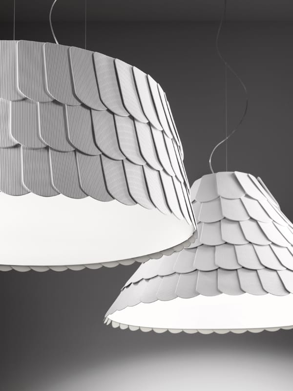 ROOFER Plastic pendant lamp By Fabbian | design Benjamin Hubert