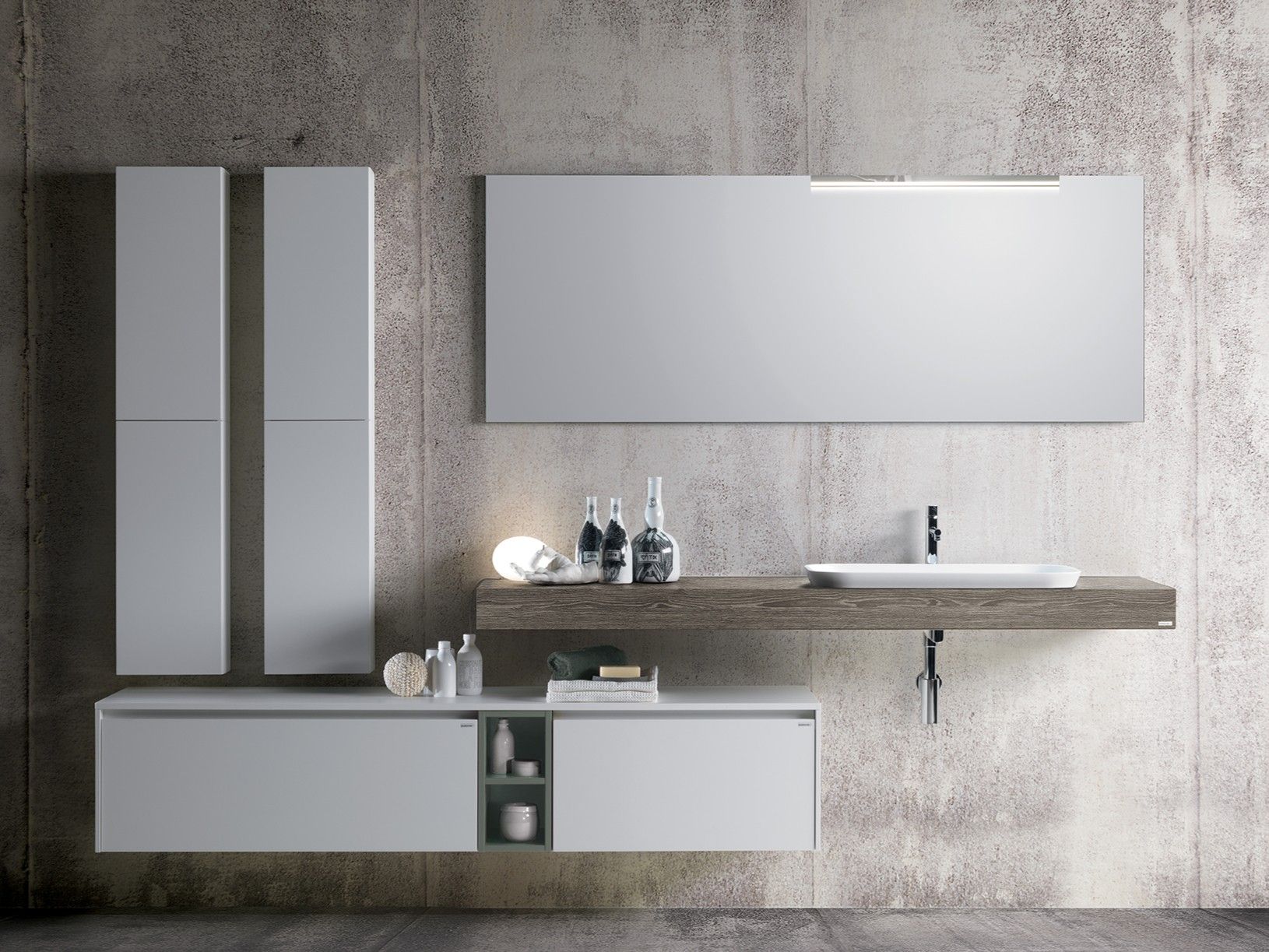 Piano lavabo / mobile lavabo in HPL PIANI 2 Collezione Piani By MOBIL ...