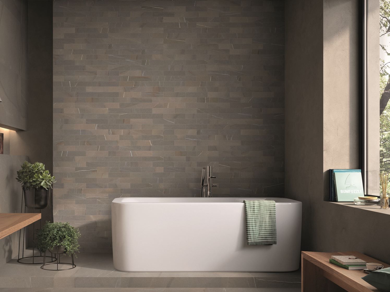 Porcelain stoneware wall tiles with stone effect PIASE BRICK SPAZZOLATA ...
