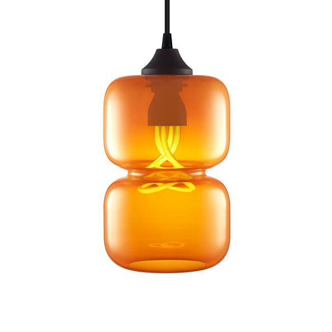 Handmade blown glass pendant lamp PINCH CHROMA By Niche Modern design ...