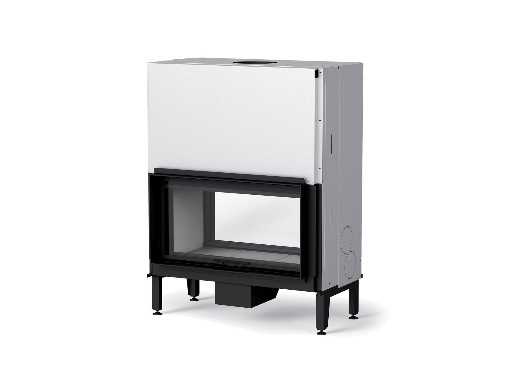 Double-sided wood-burning built-in fireplace PLASMA 95B WOOD Wood ...