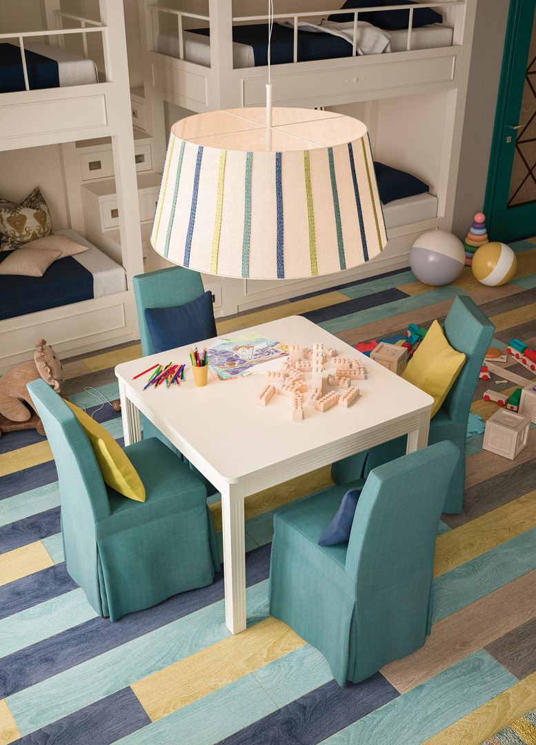 Block of bunk beds with TV and play area PLAYROOM Via Montenapoleone ...