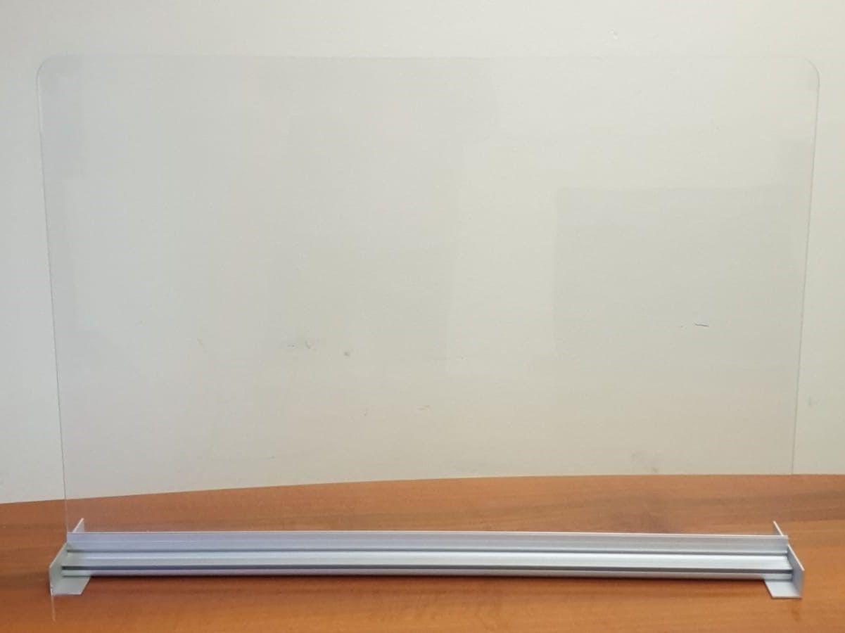 Transparent plexiglass partition Plexiglass desktop barrier By GES Group