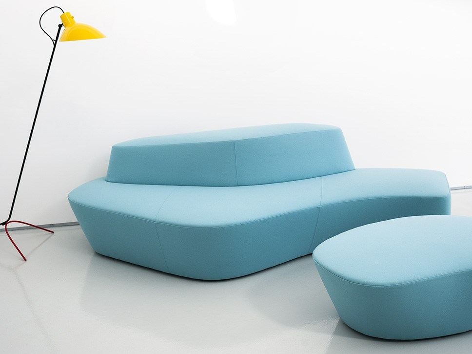 POLAR Fabric bench with back By Tacchini | design PearsonLloyd