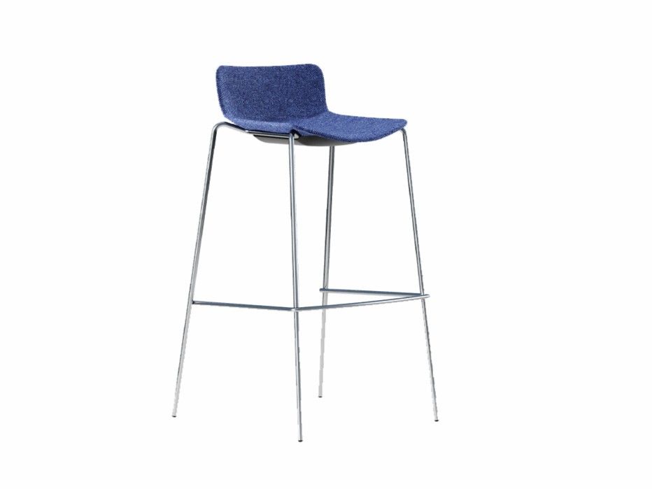 POPPEA High stackable fabric stool with footrest By FREZZA