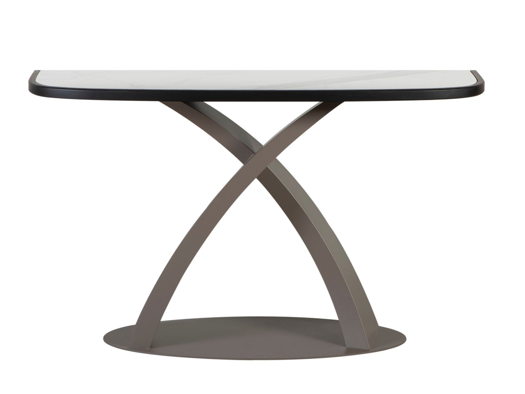 ELISEO Console in porcelain stoneware and steel base By Tonin Casa