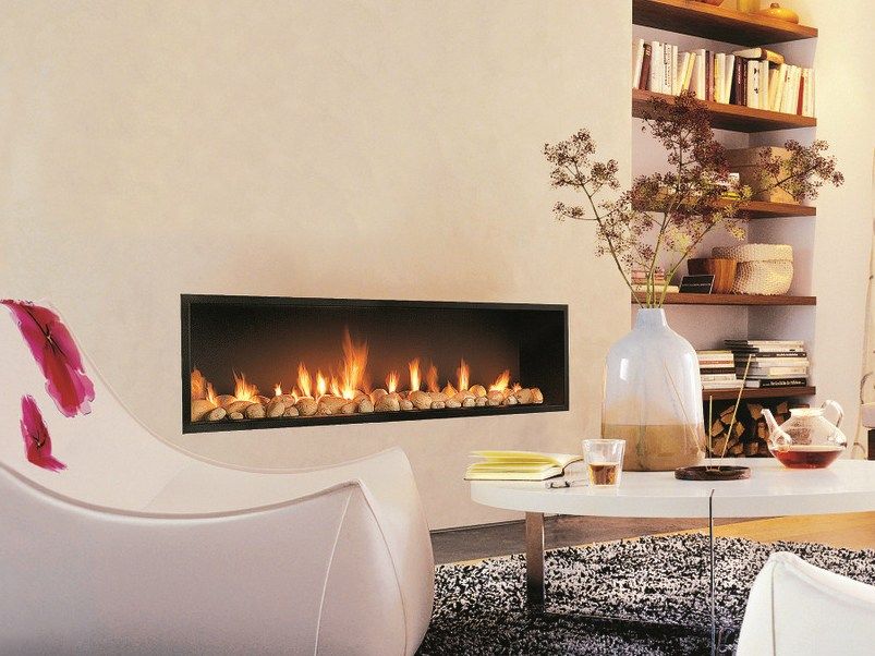 Built-in fireplace with panoramic glass NEOFOCUS By Focus creation ...
