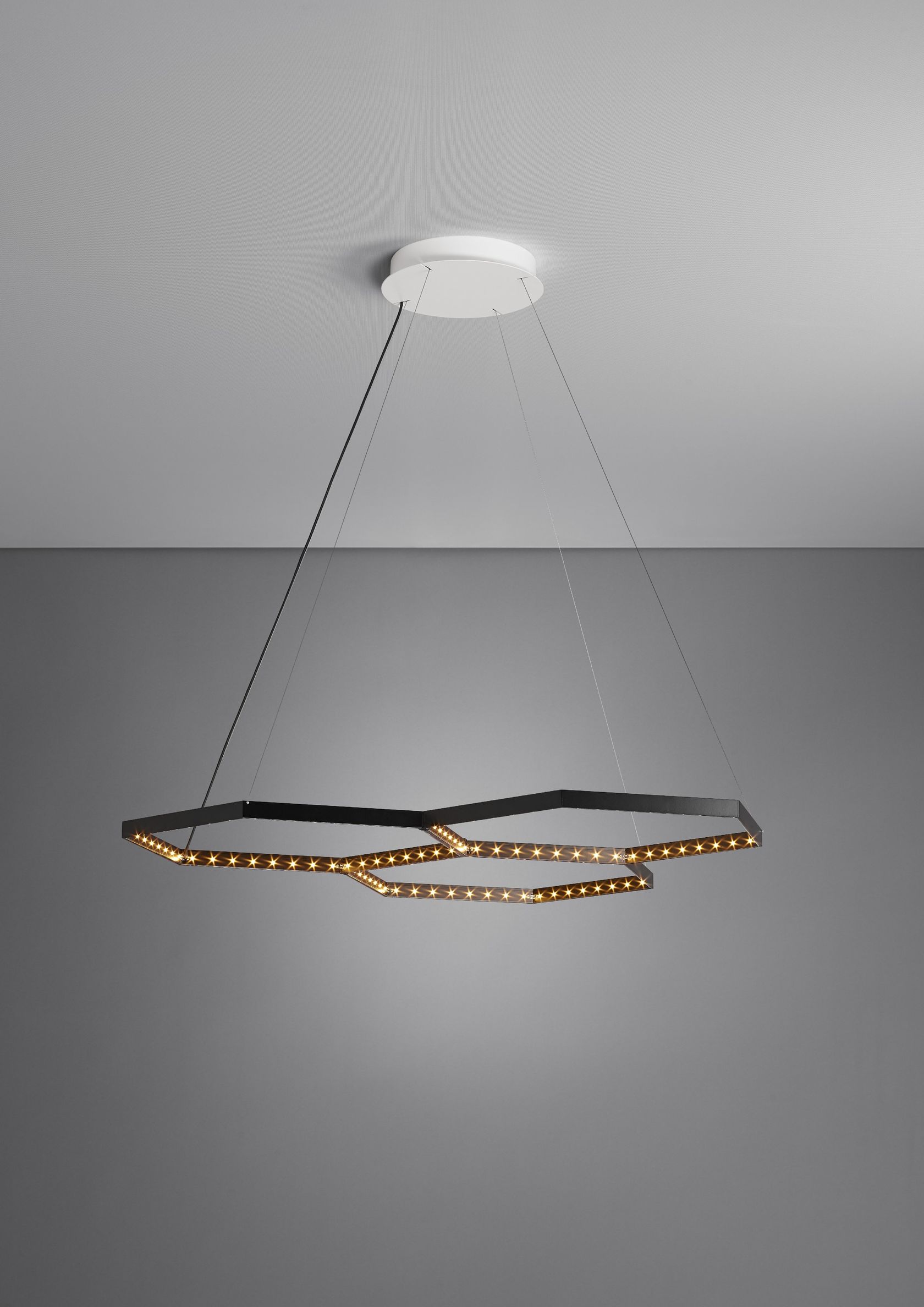 LED direct light indirect light steel pendant lamp HEXA 3 By Le Deun ...