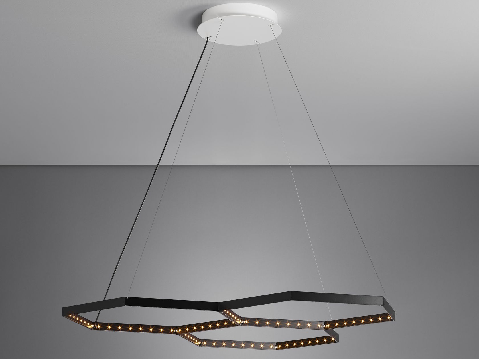 LED direct light indirect light steel pendant lamp HEXA 3 By Le Deun ...