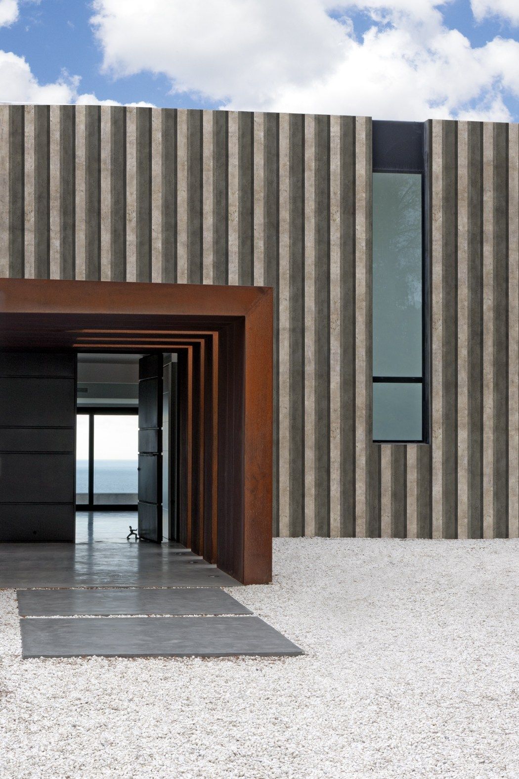 Striped outdoor wallpaper PARALLEL By Wall&decò design BPM Studio