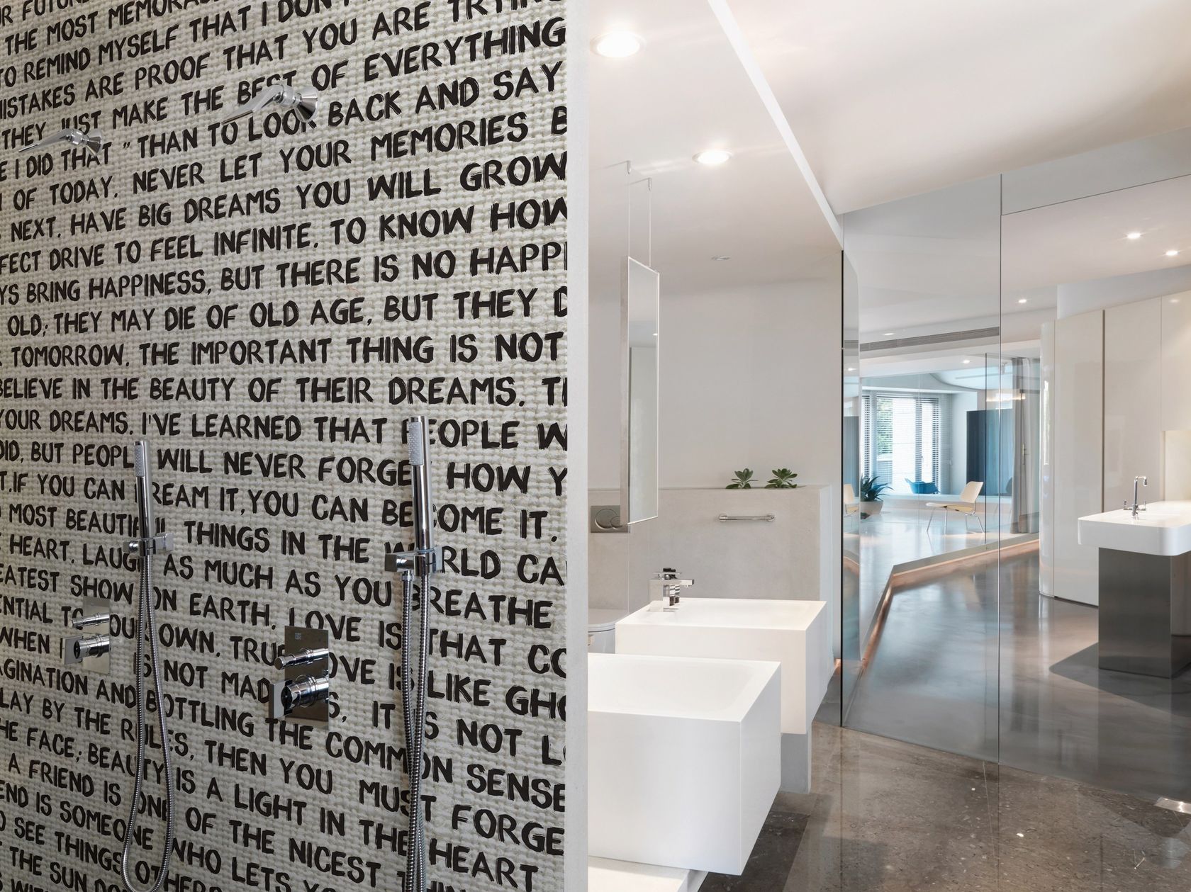 YOU AND YOUR Writing bathroom wallpaper By Wall&decò | design ruga ...