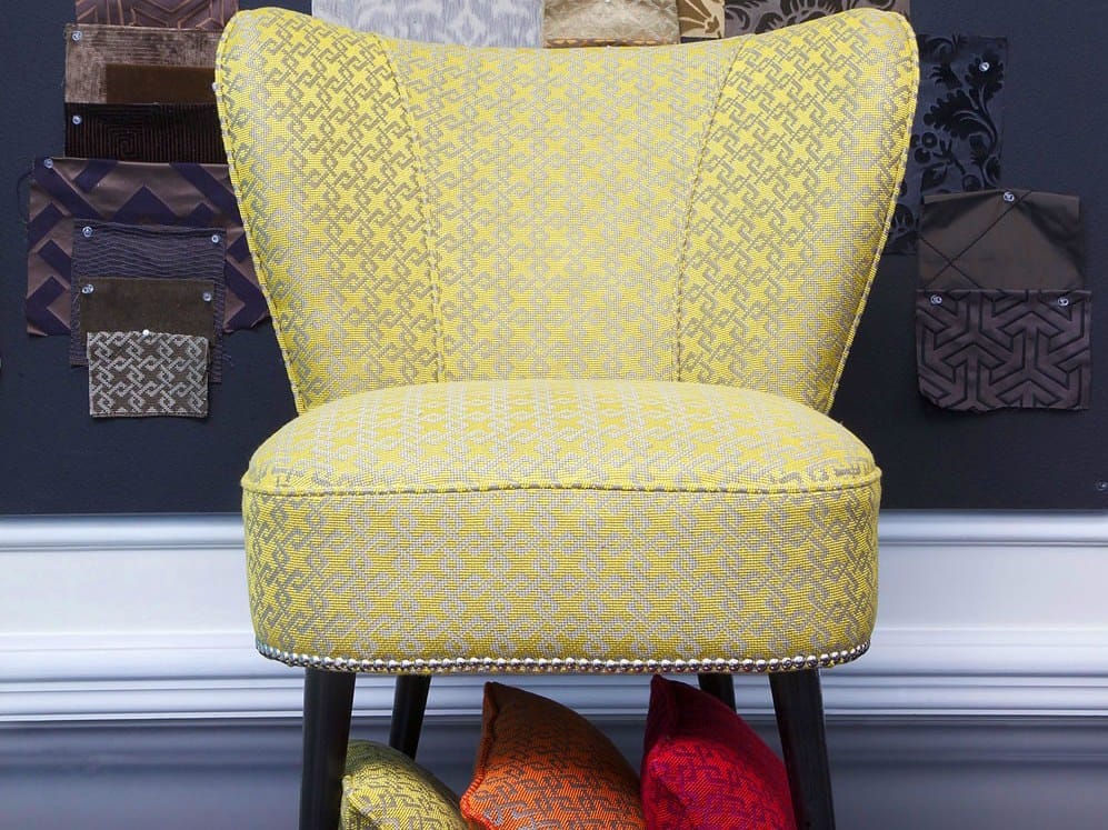 Linen upholstery fabric with graphic pattern JIM By Dedar