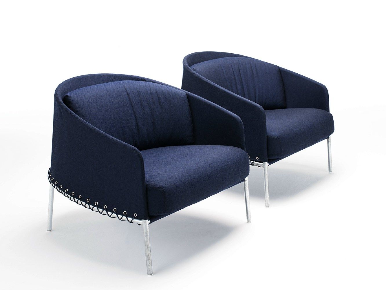 Fabric armchair with armrests PONCHO By Living Divani design LucidiPevere