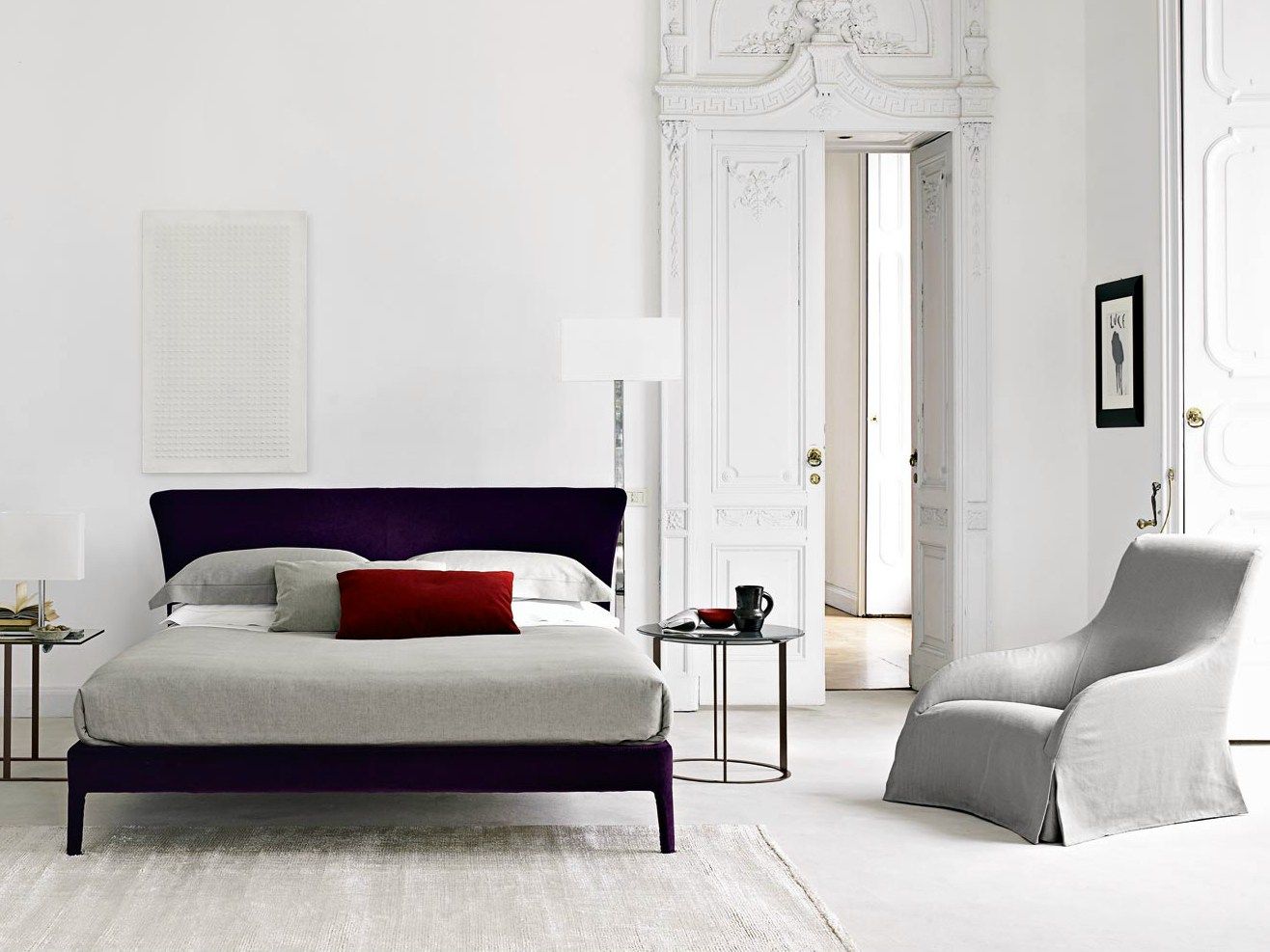 FEBO Fabric double bed with upholstered headboard By Maxalto | design ...