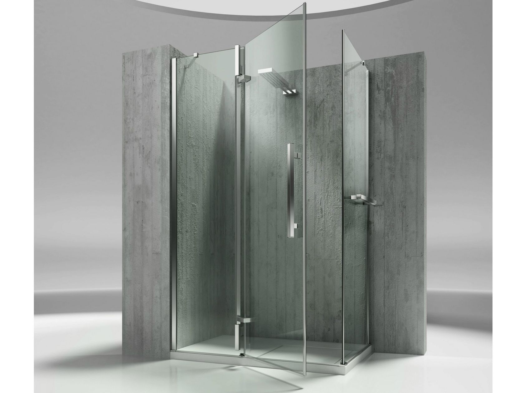 Box doccia angolare su misura in vetro temperato TIQUADRO QA+QF By ...