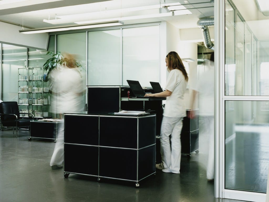 USM HALLER CREDENZA AS OFFICE STORAGE | Armoire de bureau By USM design ...