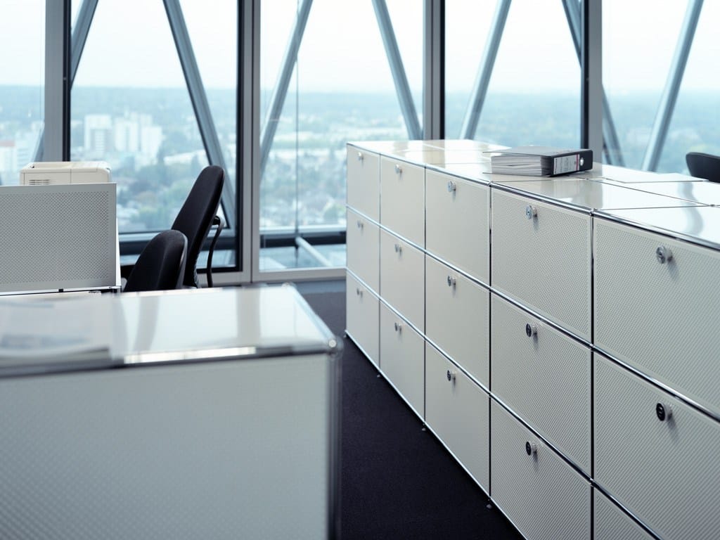 USM HALLER CREDENZA AS OFFICE STORAGE | Armoire de bureau By USM design ...