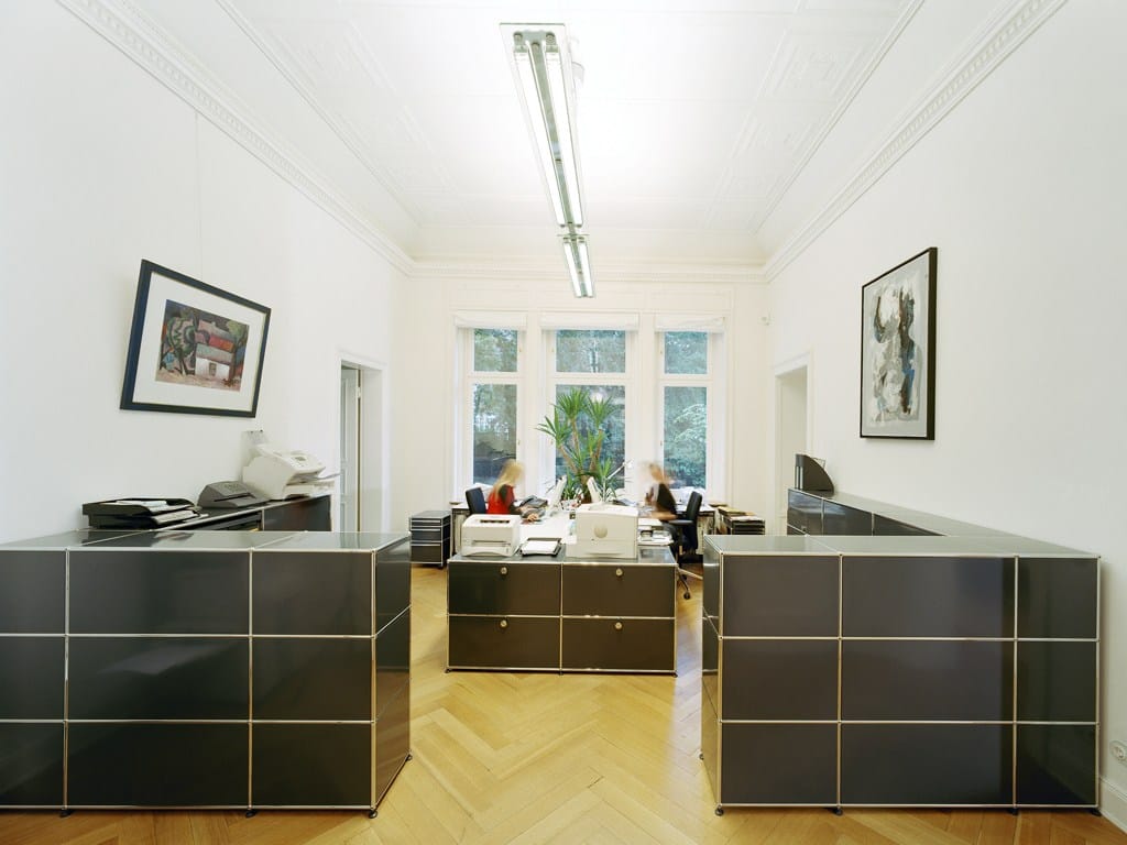 USM HALLER CREDENZA AS OFFICE STORAGE | Armoire de bureau By USM design ...