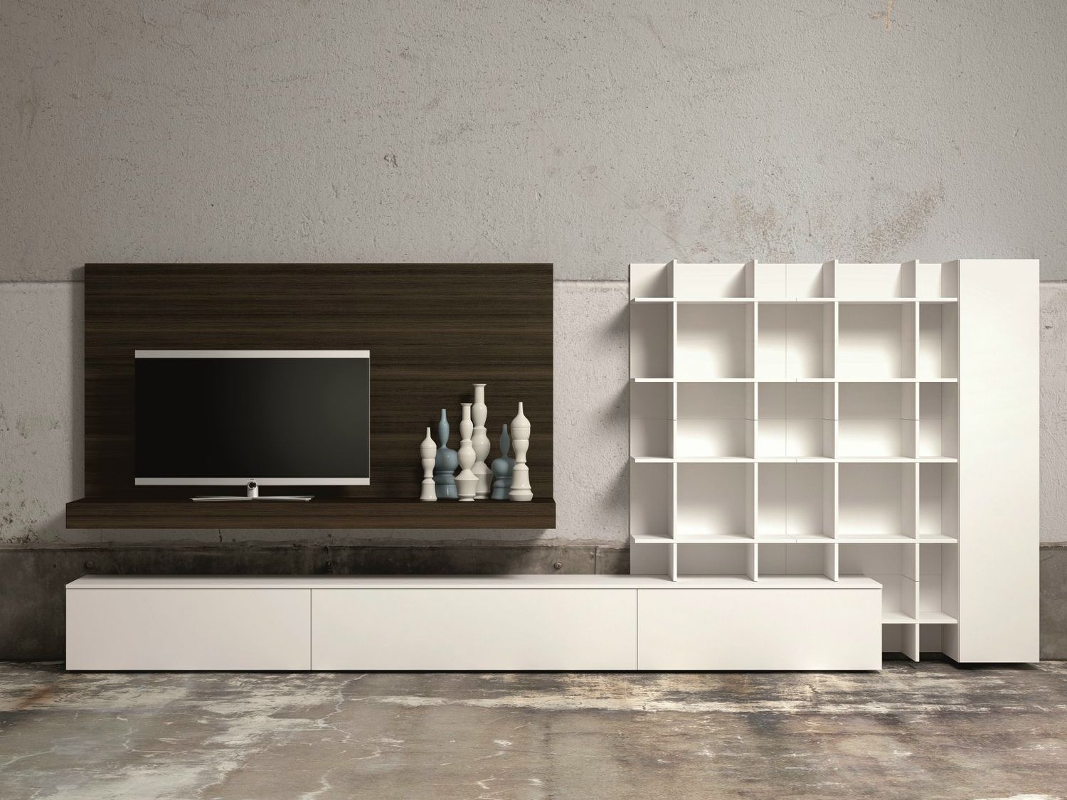 Mueble modular de pared composable con soporte para tv SLIM 60 By Dall ...