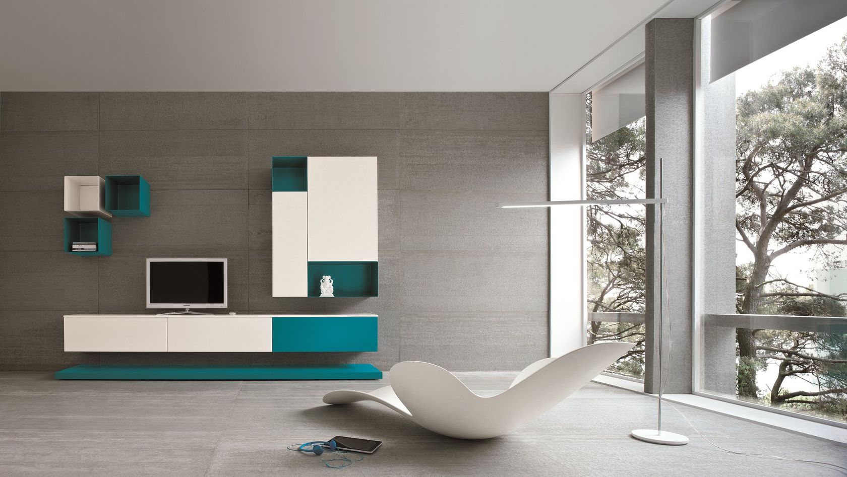 Sectional TV wall system SLIM 1 By Dall'Agnese design Imago Design
