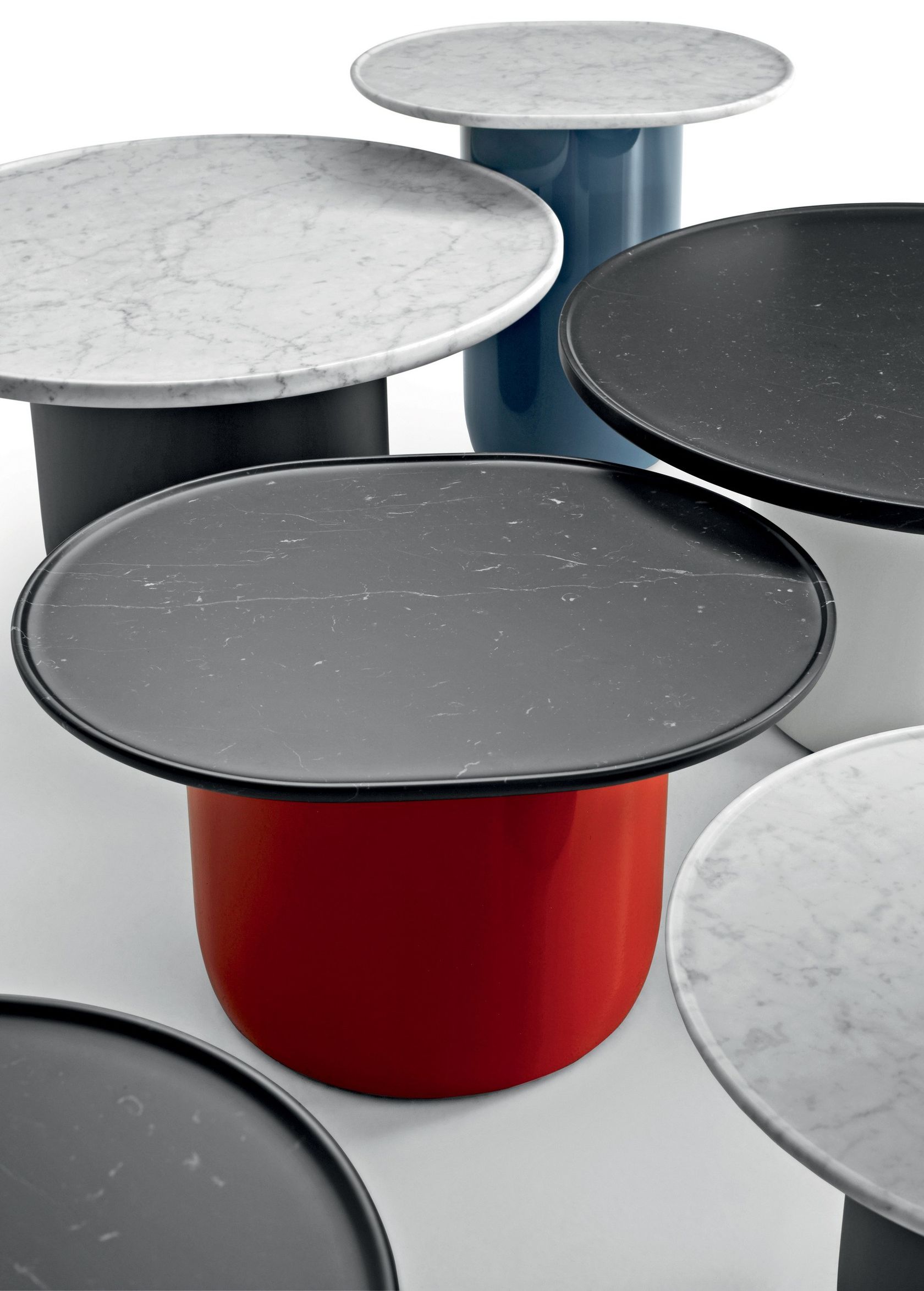 Lacquered round side table BUTTON TABLES By B&B Italia design Barber ...