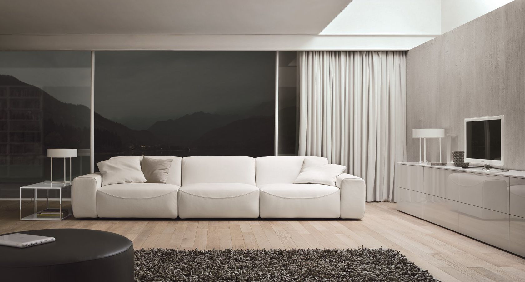 DOMINO | Leather sofa By Dall'Agnese design Imago Design
