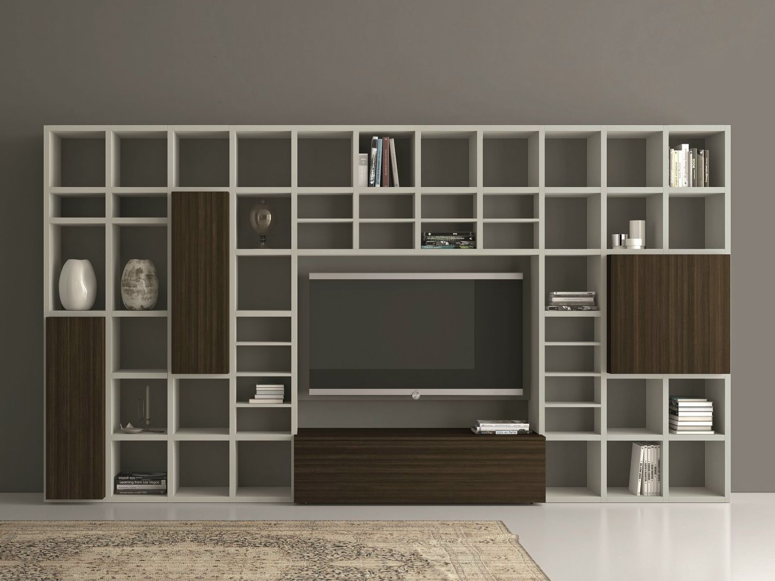 Libreria a giorno laccata con porta tv SPEED 25 By Dall'Agnese design ...