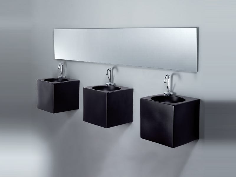 Square wall-mounted handrinse basin CUBE By A. e T. Italia design ...