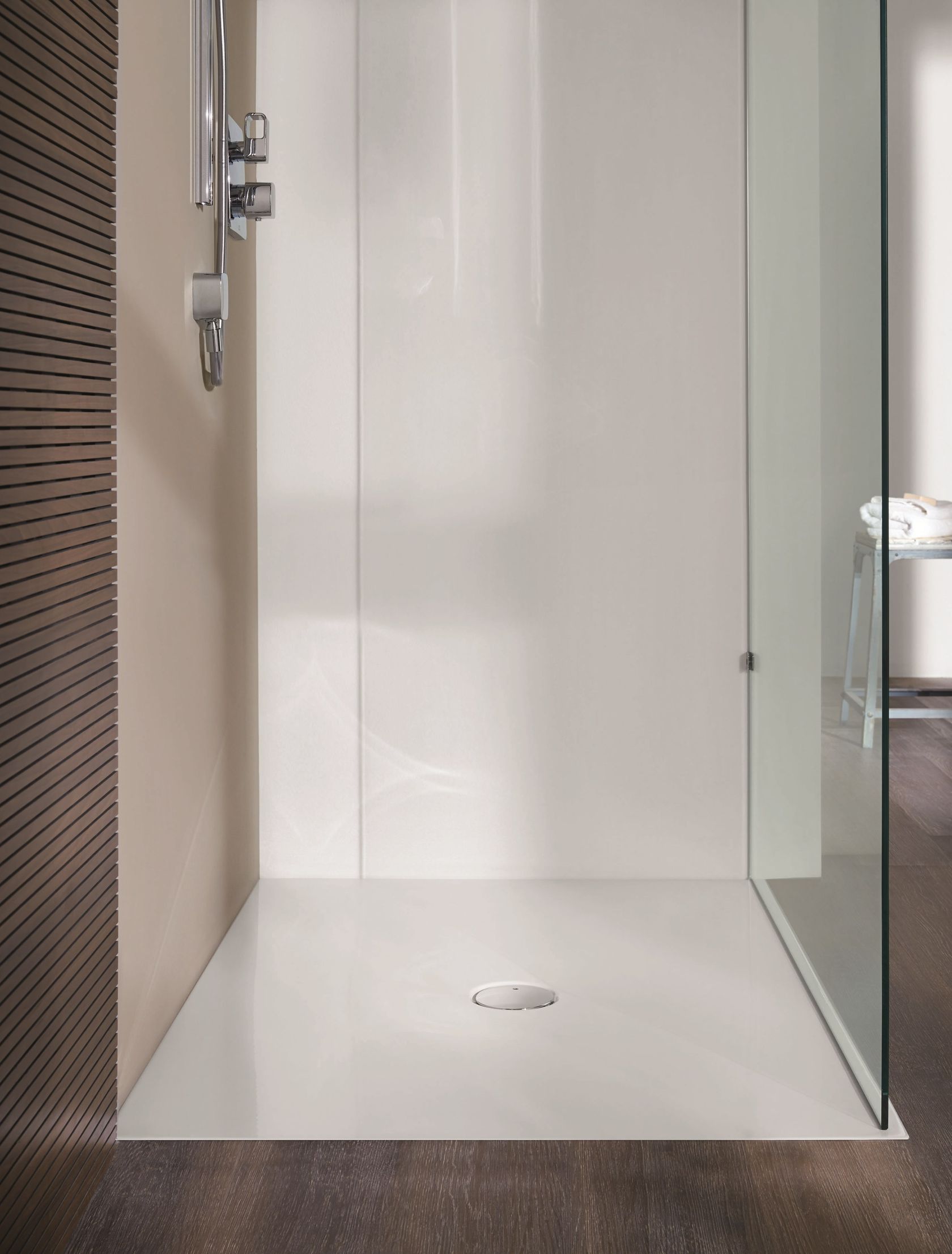 Flush fitting rectangular enamelled steel shower tray SCONA By Kaldewei
