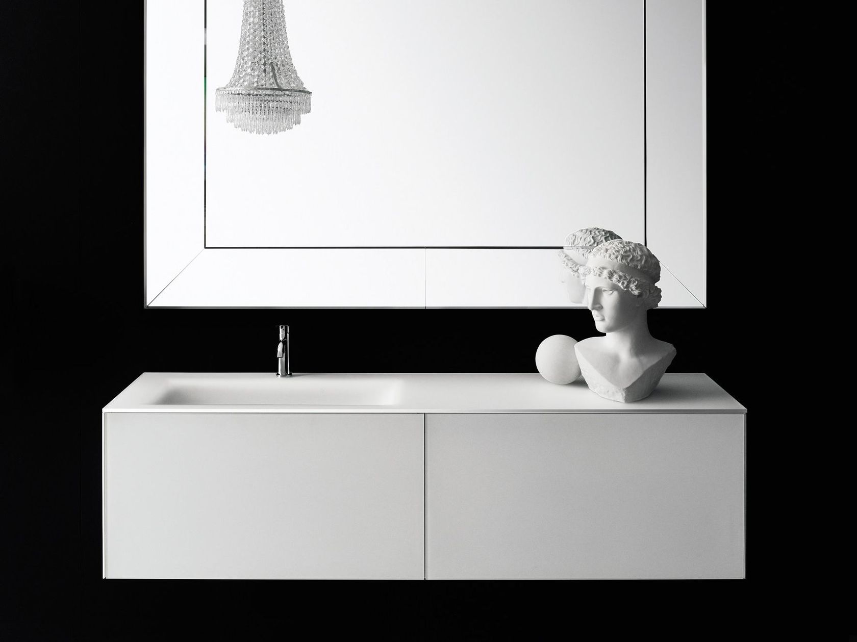 Single wall-mounted glass vanity unit SOHO By Boffi design Piero Lissoni