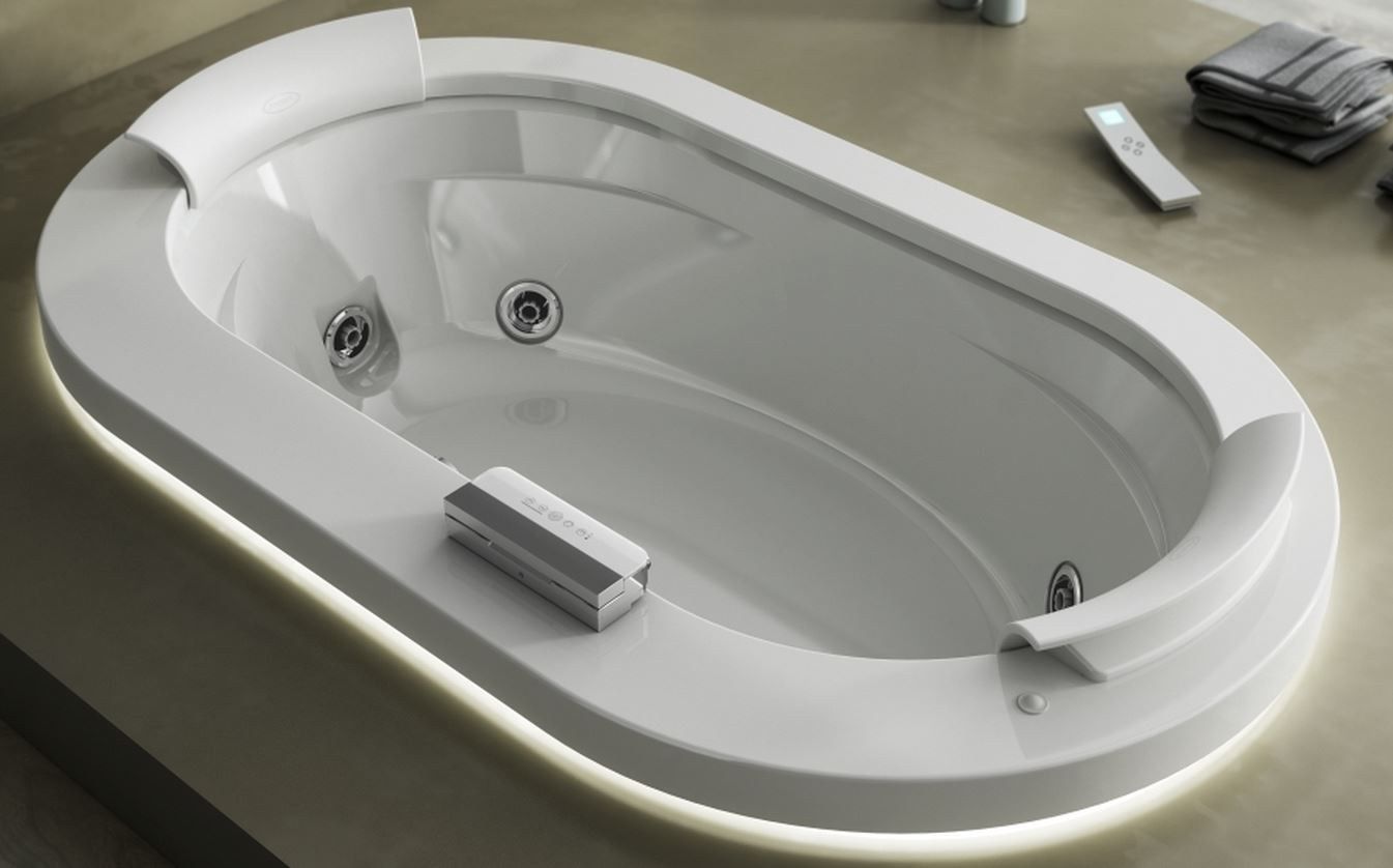 Vasca da bagno idromassaggio da incasso con top in Corian® OPALIA ...