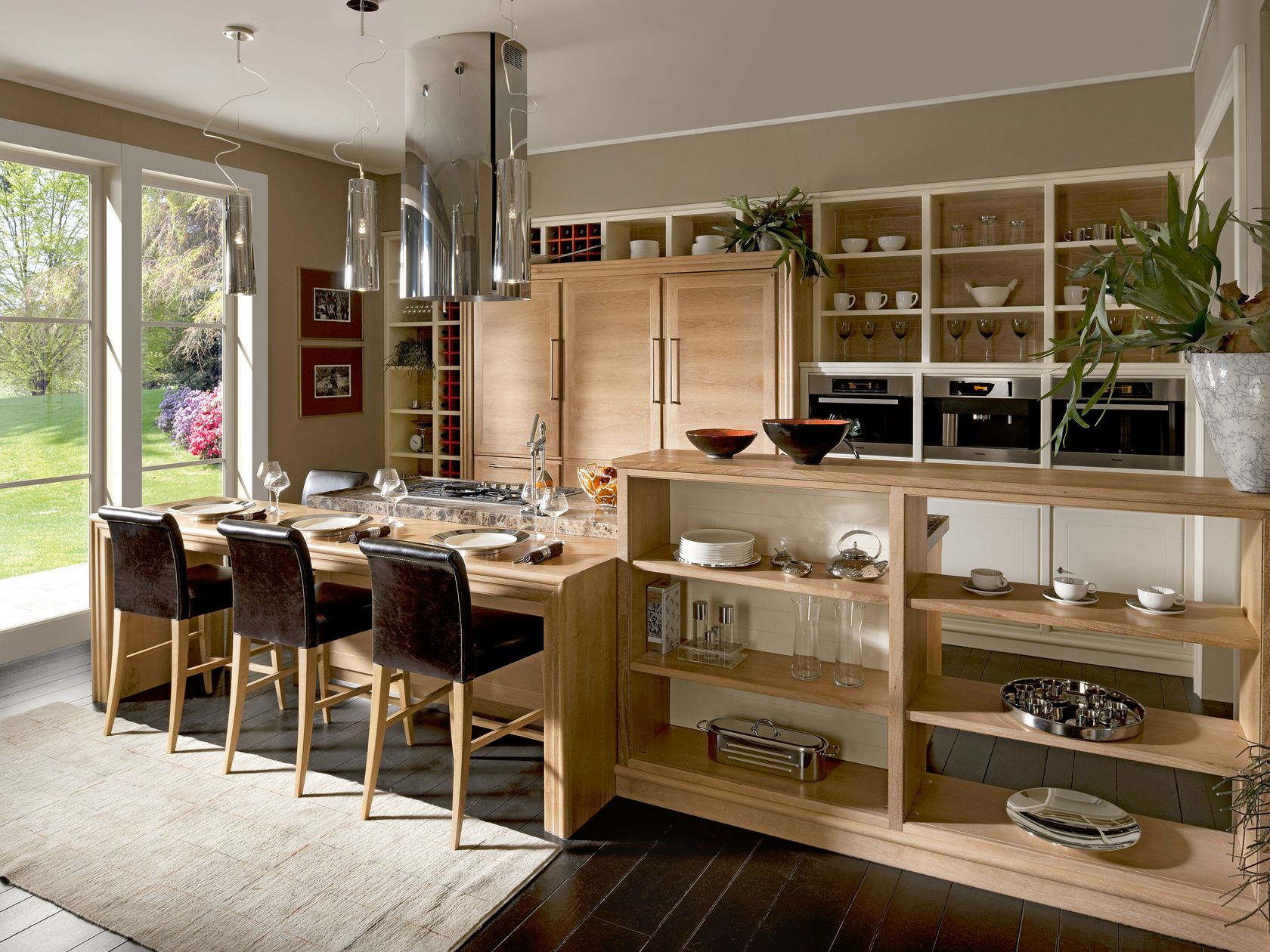 EVITA Walnut kitchen with island By L'Ottocento
