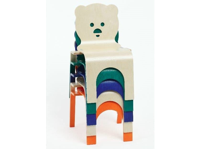 Stackable birch kids chair TEDDY By Tarmeko LPD OÜ