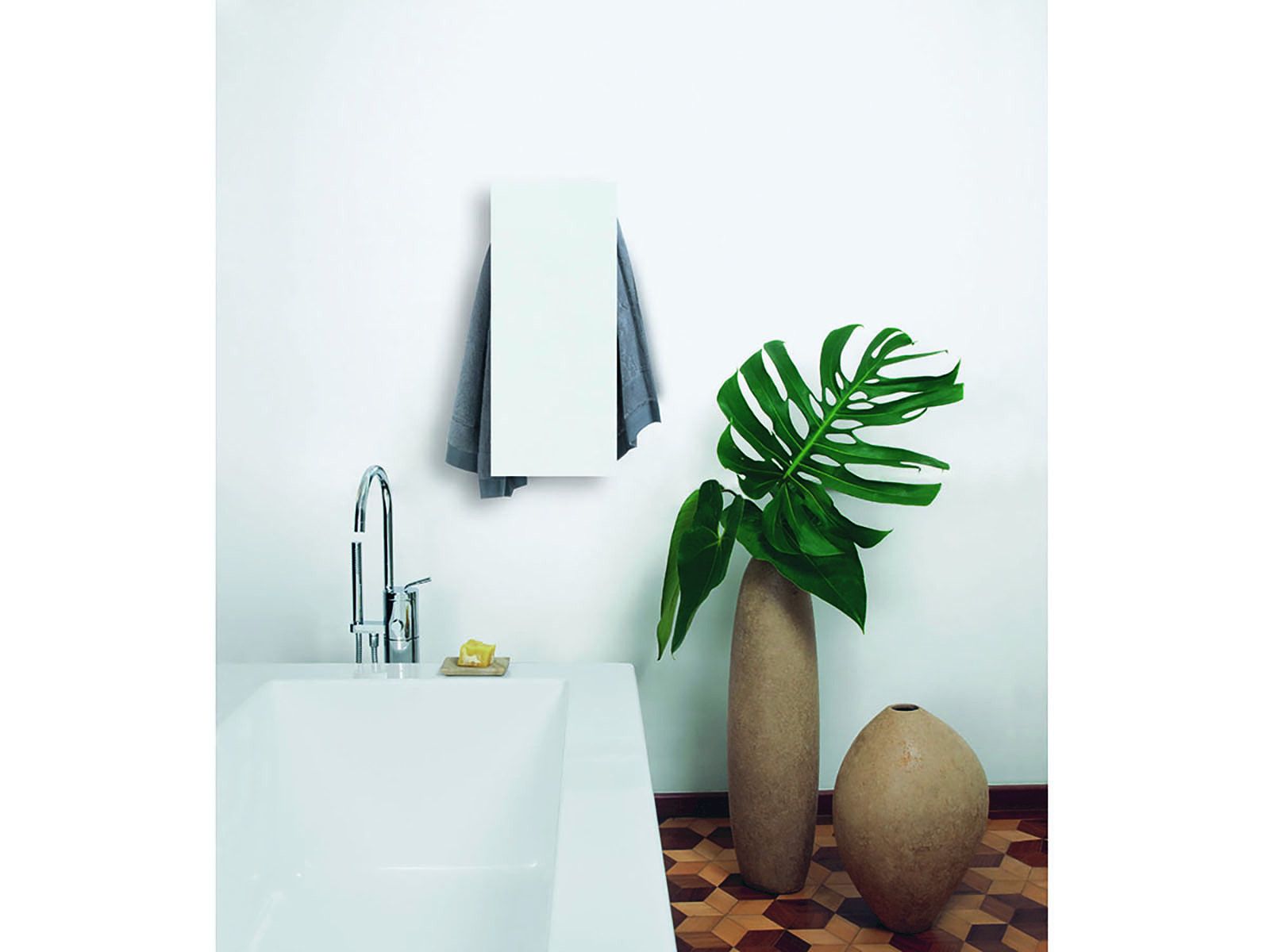 Electric wall-mounted aluminium towel warmer SLIM By mg12 design Monica ...