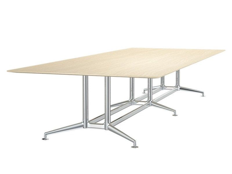 FINA CONFERENCE Aluminium and wood meeting table By Brunner