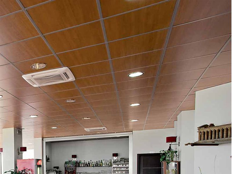 Acoustic MDF ceiling tiles WOOD SHADE LAY-ON By ITP