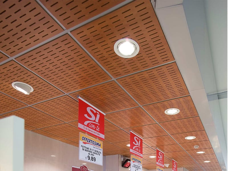 Acoustic MDF ceiling panels WOOD SHADE LAY-IN 24 By ITP