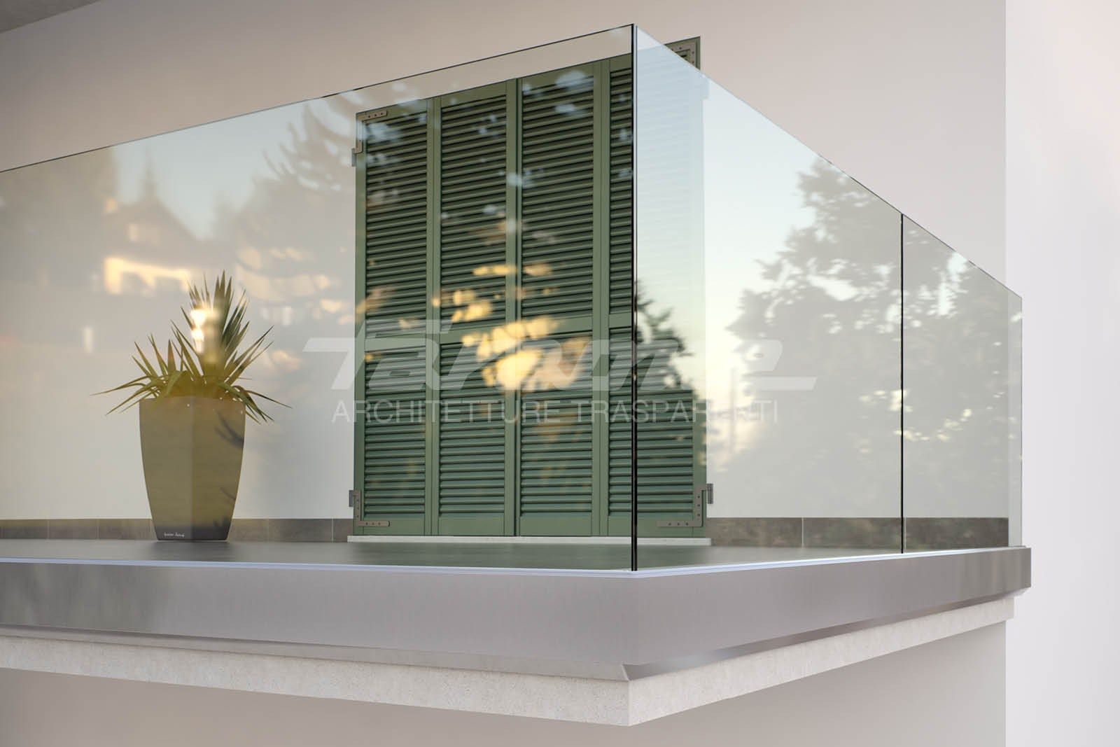 Parapetto in alluminio e vetro per finestre e balconi NINFA 190 By ...